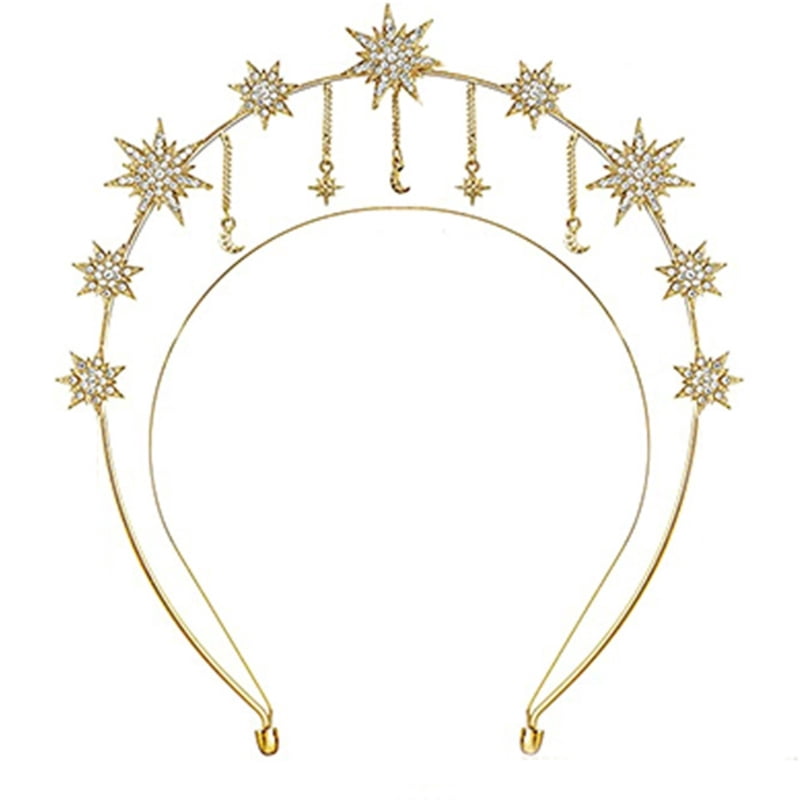 WINDLAND Delicate Hair Hoop Ultra-flashing Crown Queen Tiara Pageant ...