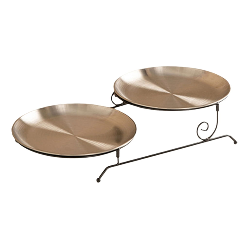 WINDLAND Detachable Two Tiers Dessert Holder Metal Cake Serving Tray ...