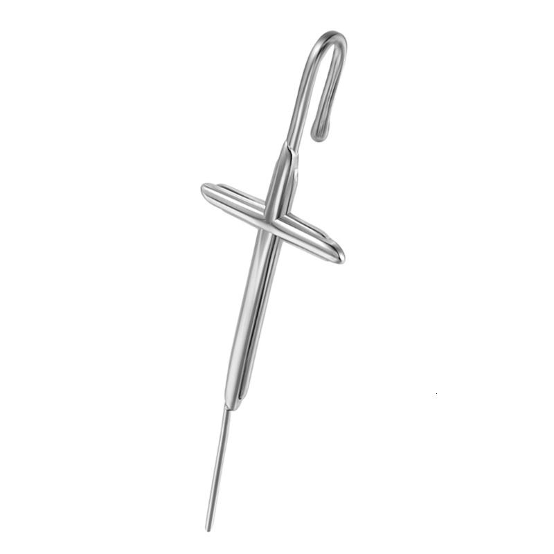 WINDLAND Diagonal Line Style Piercing Ear Cuff Stainless Steel Earrings ...