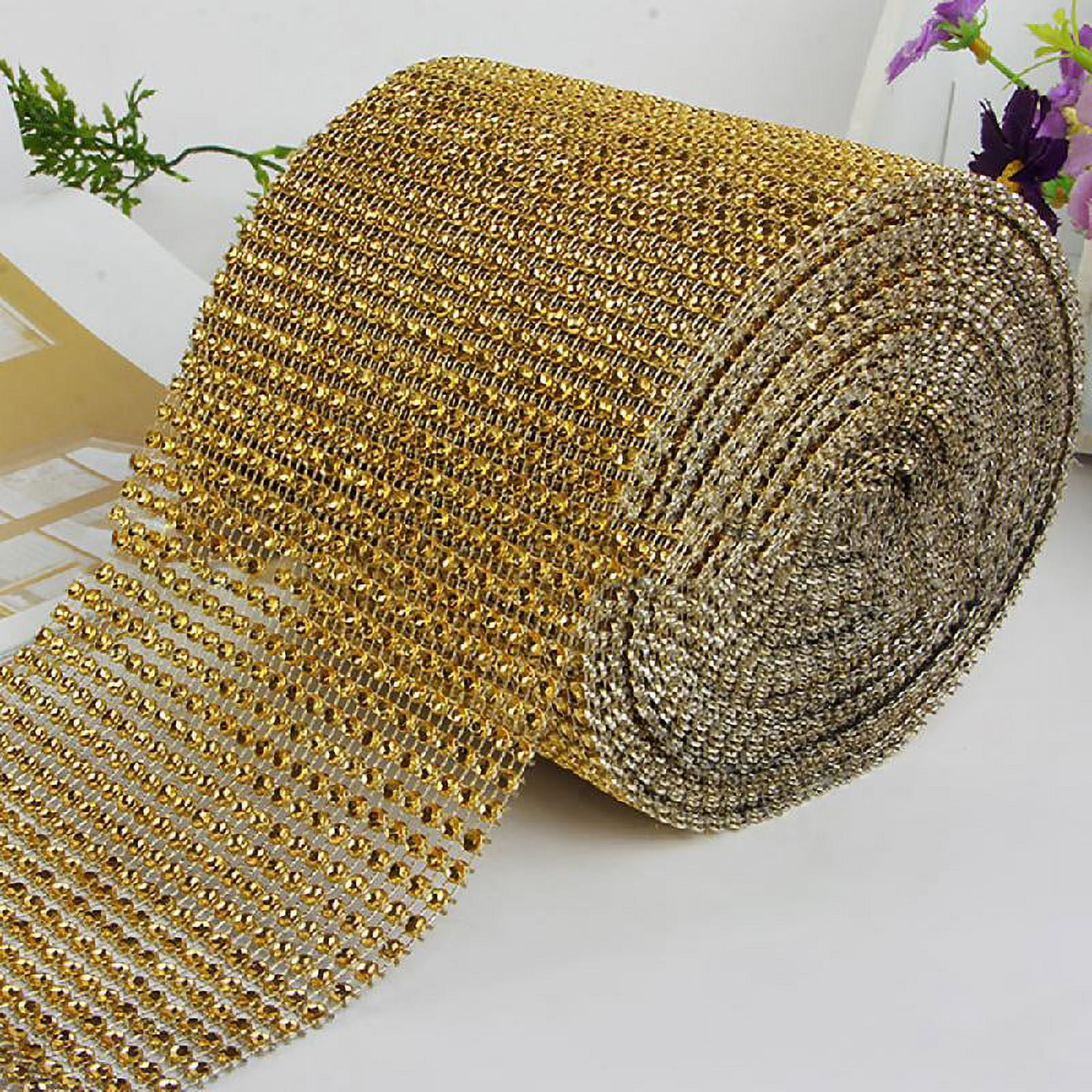 WINDLAND Diamond Mesh Wrap Roll Cake for Rhinestone Wedding Ribbon ...