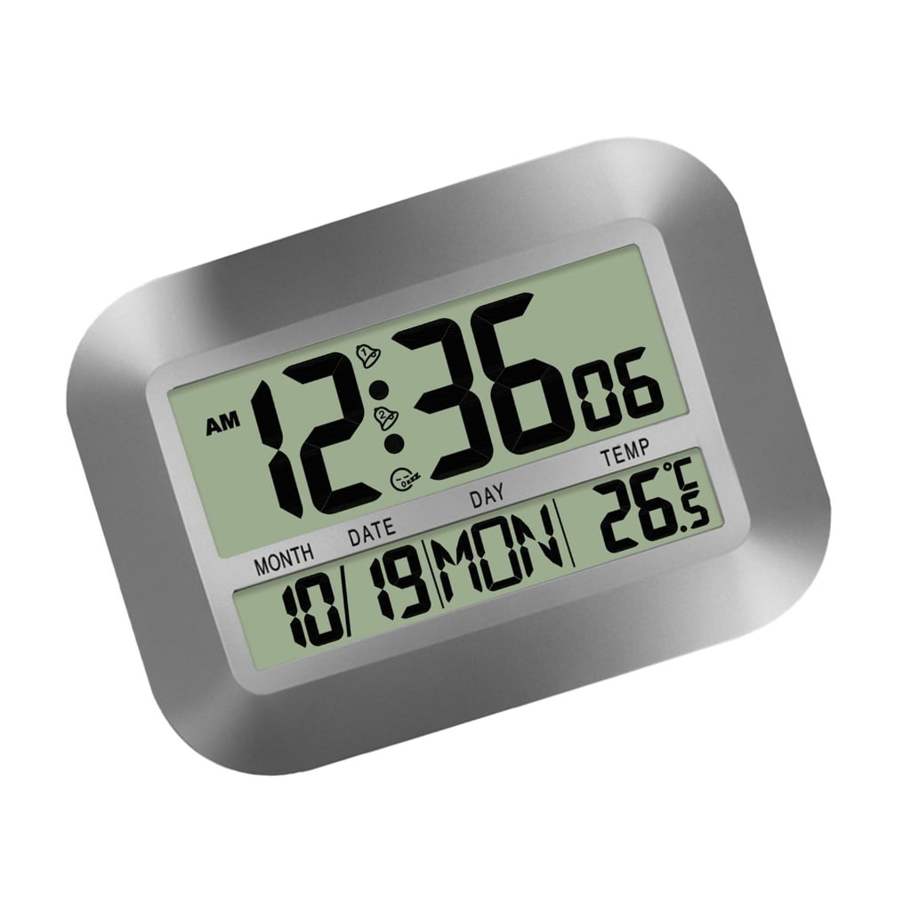 WINDLAND Digital Calendar Clock With Week Temperature Multiple Time ...