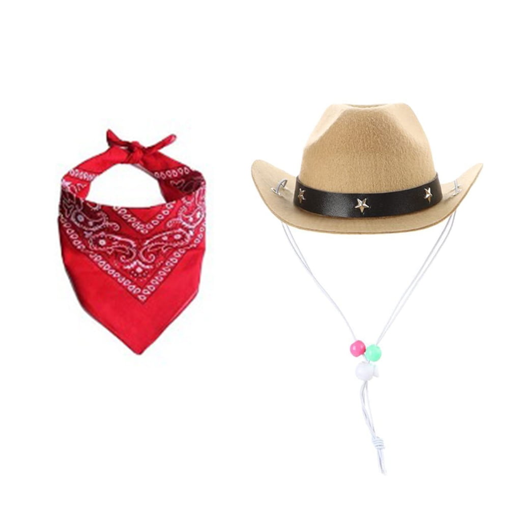 WINDLAND Western Pet Cowboy Caps Bandanas Collar for Cats and Dogs ...