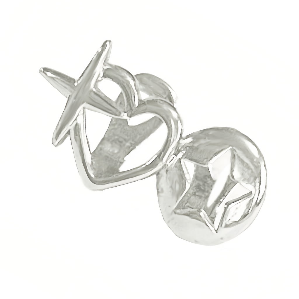 WINDLAND Double Love Stars Tooth Grills Vintage Silver Gold Hollow ...