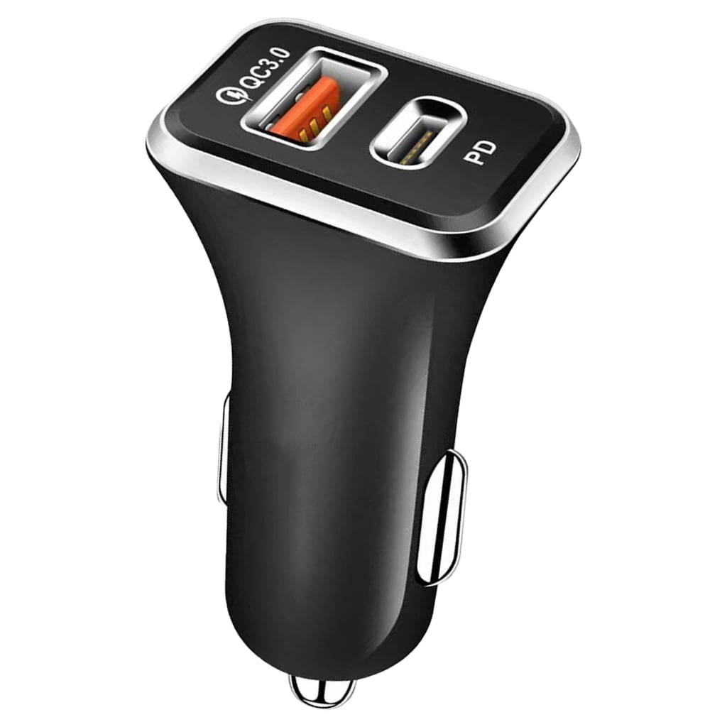WINDLAND Double Port Fast Car Charger USB C PD18W and USB A QC3.0 Quick Charging Adapter for ...