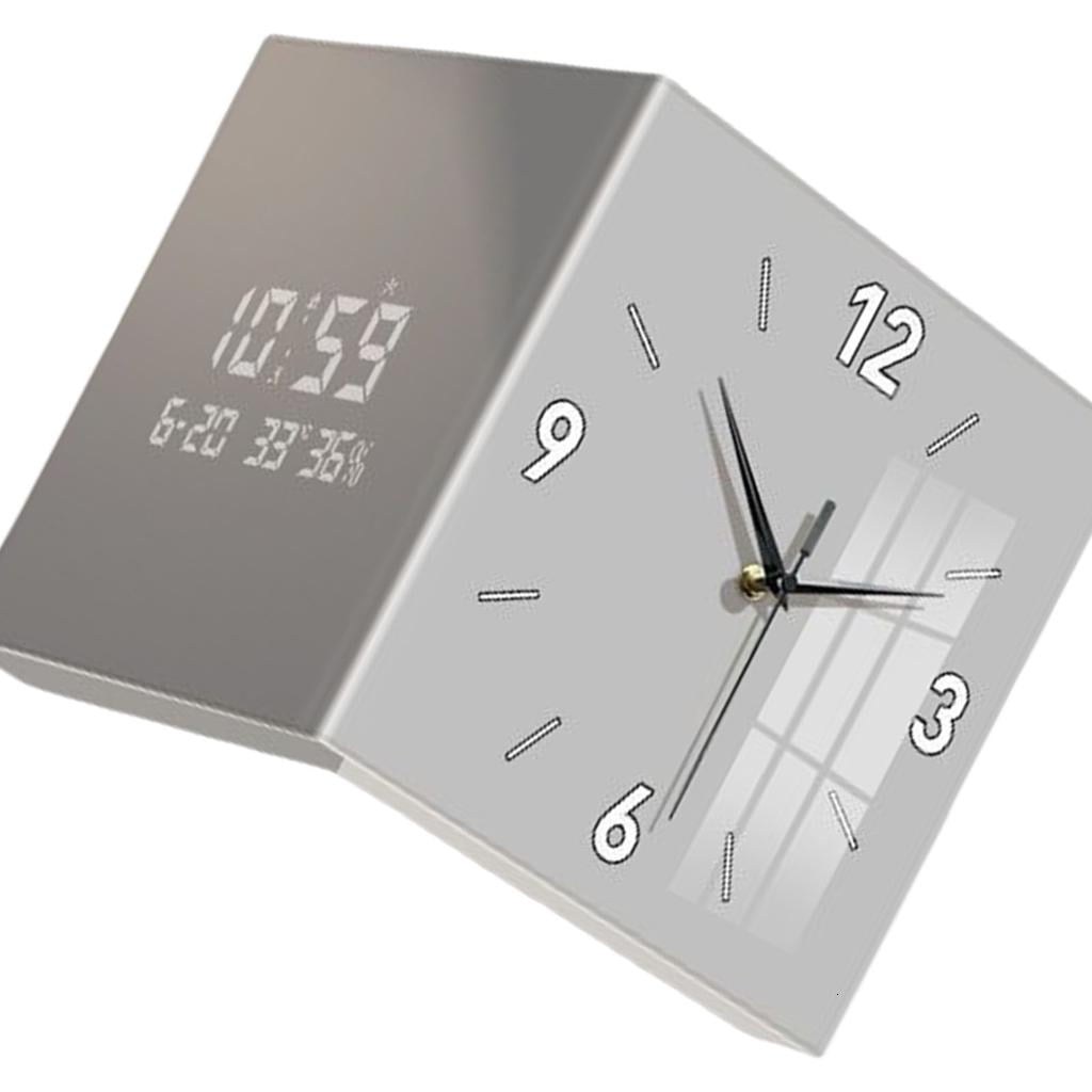 WINDLAND Double Sided Corner Wall Clock Easy To Read for Living Room or ...