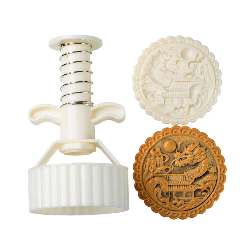 WINDLAND Double Size Mooncakes Maker Jades Rabbit Dragon Design Durable ...
