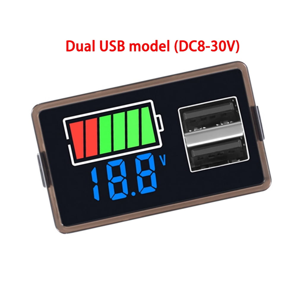 WINDLAND Double USB Port Battery Charging Indicators Meter For Lithiums ...