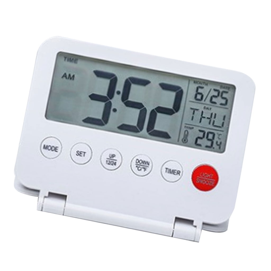 WINDLAND Electronic Desk Alarm Clock with Temperature LCD Display ...