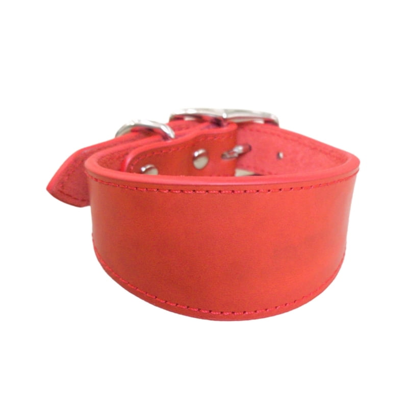 WINDLAND Elegant Dogs Leathers Collar Soft Padding Wide Collars Adjustable Puppy Collars ...