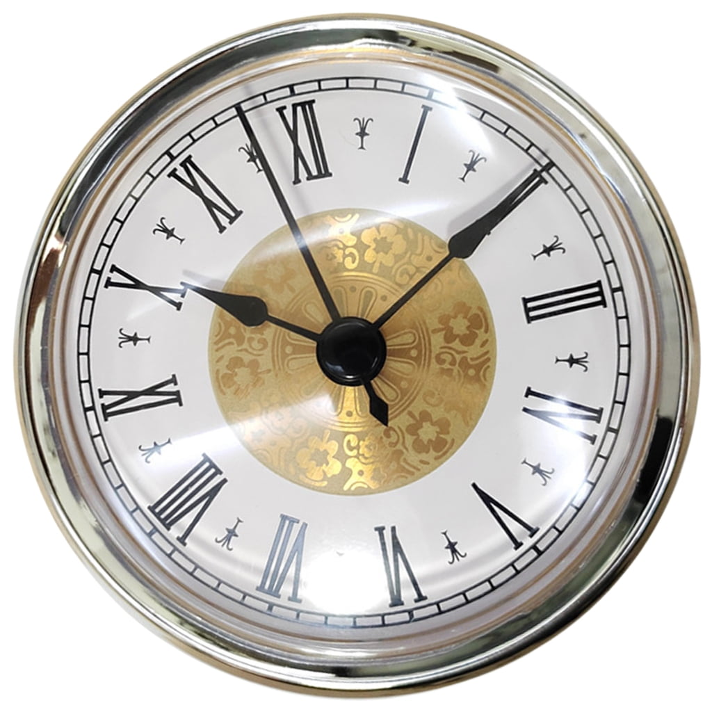 WINDLAND Elegant Round Clock Insert With Roman/Arabic Numerals Gold ...