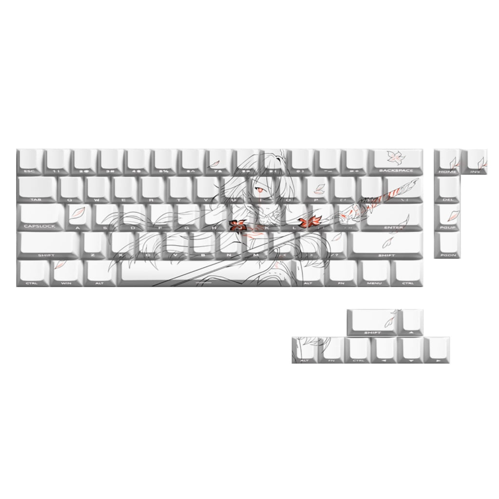 WINDLAND Ergonomic Keycap Set PBT 74 Key Side Engraved Keycaps for 61 ...
