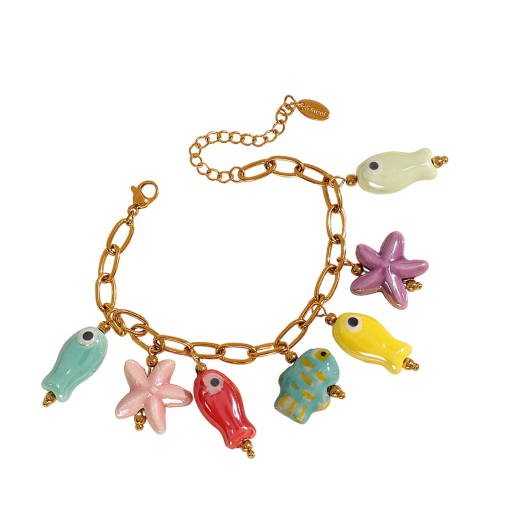 WINDLAND Sturdy Ceramic Bead Bracelet with Long Time Use for ...