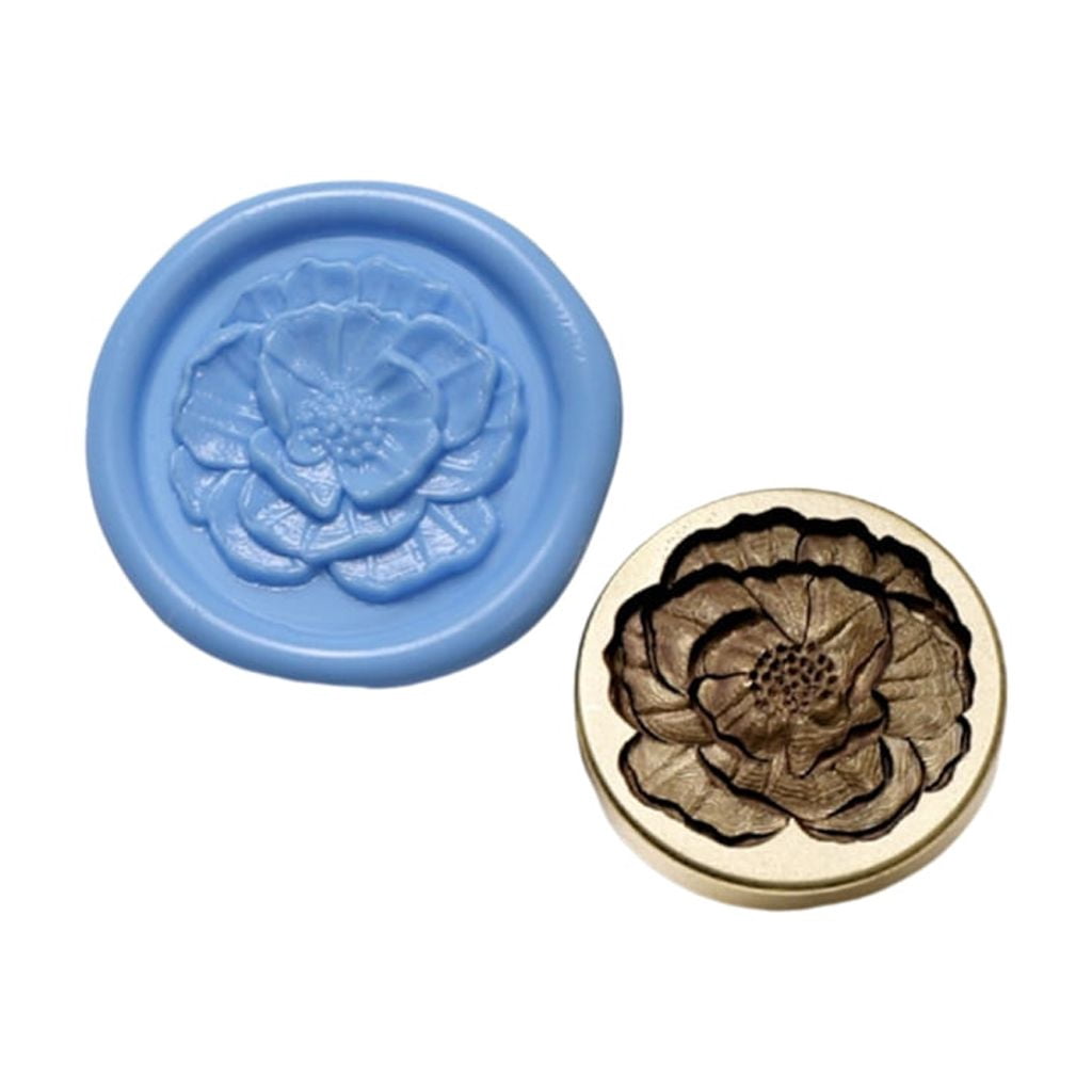 WINDLAND Flower Embossed Metal Wax Stamp Head for Invitations Envelope ...