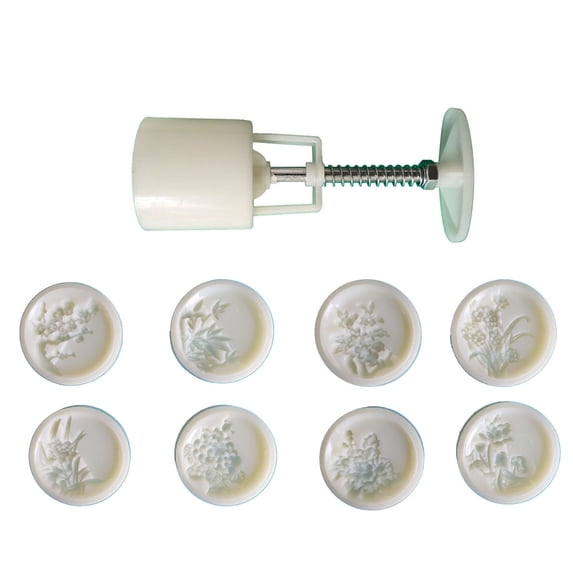WINDLAND Flower Pattern Moon Cake Mold Cookie Stamps Hand Press Cookie ...