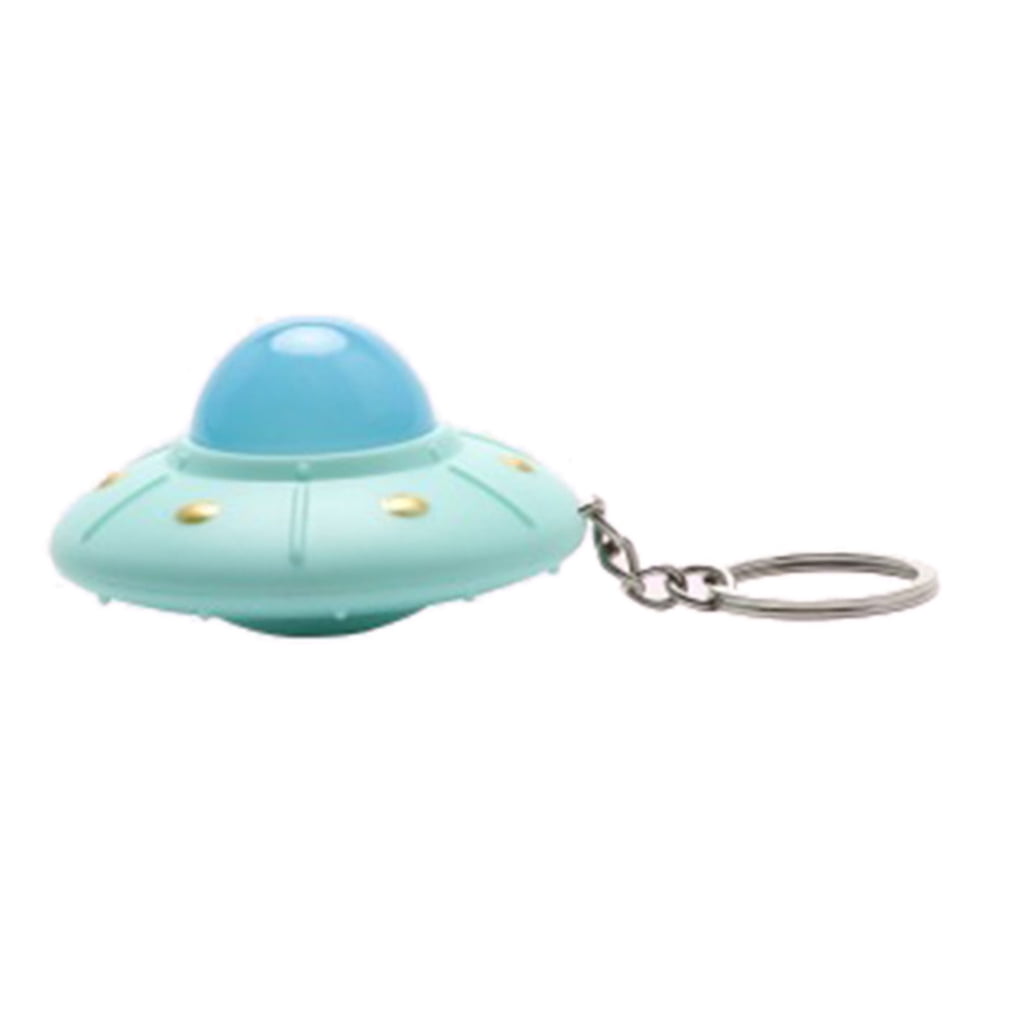 WINDLAND Cool Flying Saucer Keychain Mini LED Light Spaceship Model ...