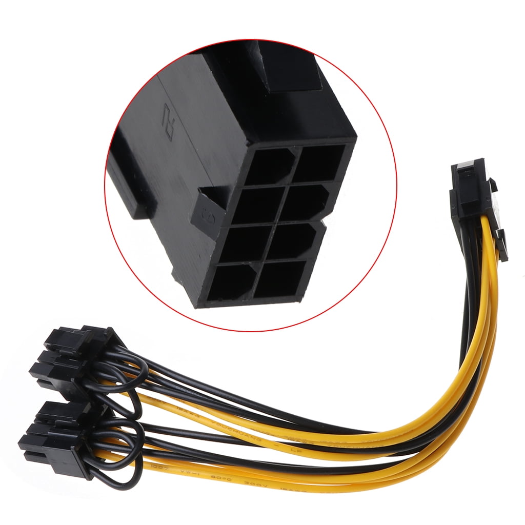 WINDLAND CPU 8 Pin to Dual 8Pin(6+2) PCI-E Power Supply Cable PCI-E CPU ...