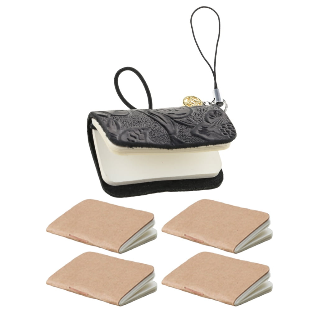 WINDLAND Genuine Leather Pocket Notebook Compact Leather Pocket Ledger ...