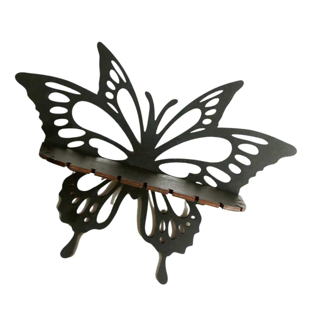 WINDLAND Gothic Butterfly Shape Floating Shelf Wood Crystal Display ...