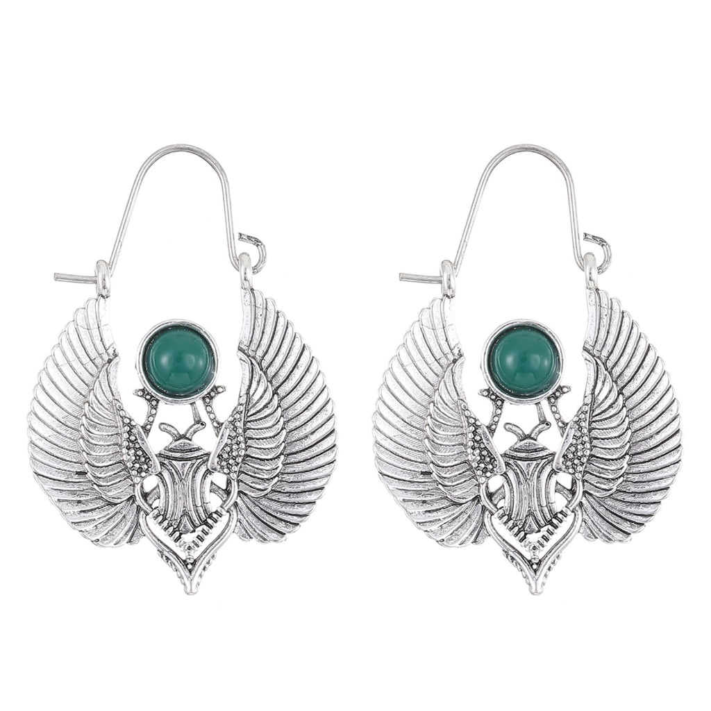 WINDLAND Gypsy Tribal Style Large Scarab Earrings Adsornment Stylish ...