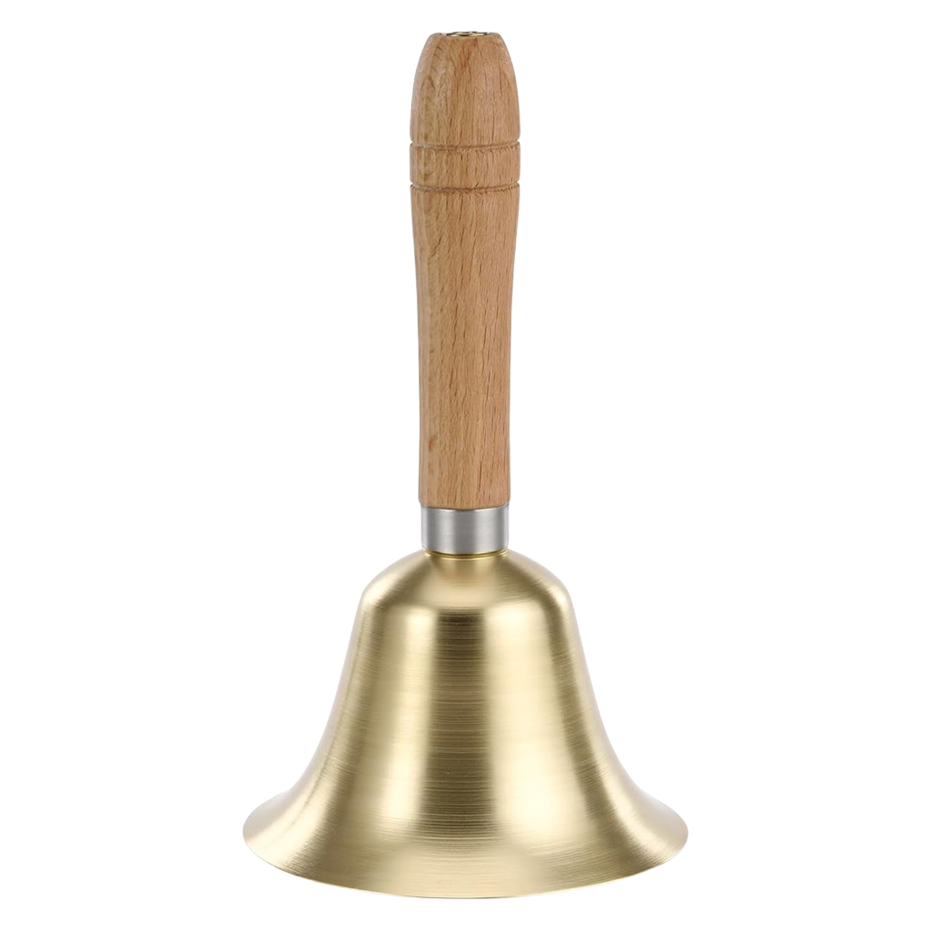 WINDLAND Hand Call Bell with Wood Handle Brass Handbell for Weddings ...