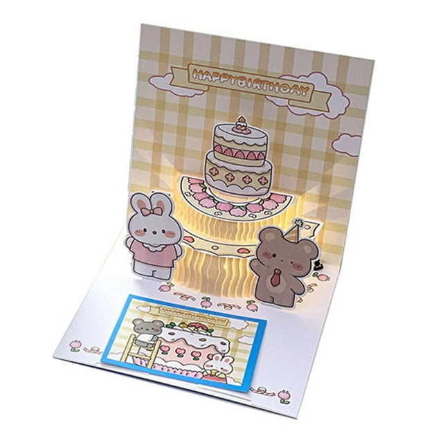 WINDLAND Happy Birthday Cards Glowing Birthday Cards with Envelope LED ...