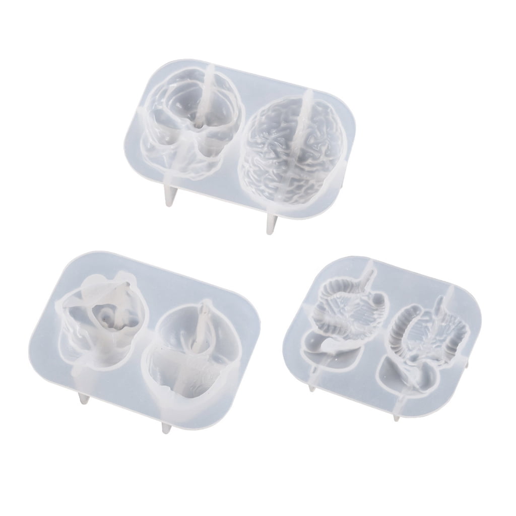 WINDLAND 3D Human Heart Silicone Fondant Molds Brain Shape Candy ...
