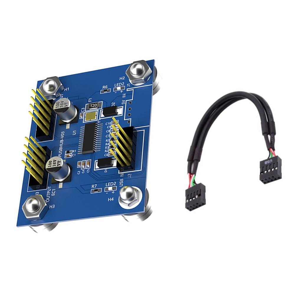 WINDLAND Internal USB 2.0 9 Pin Splitter Cable Double Independent Port ...