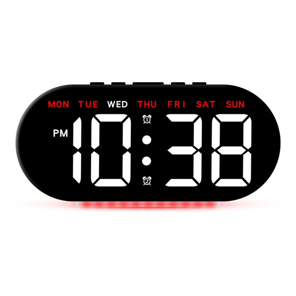 WINDLAND LED Alarm Clock With 2 Alarms Large Led Date Display USB ...