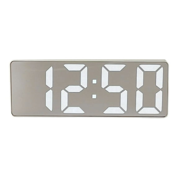 WINDLAND LED Mirror Clock With Room Thermometers Snoozes Alarm Function ...
