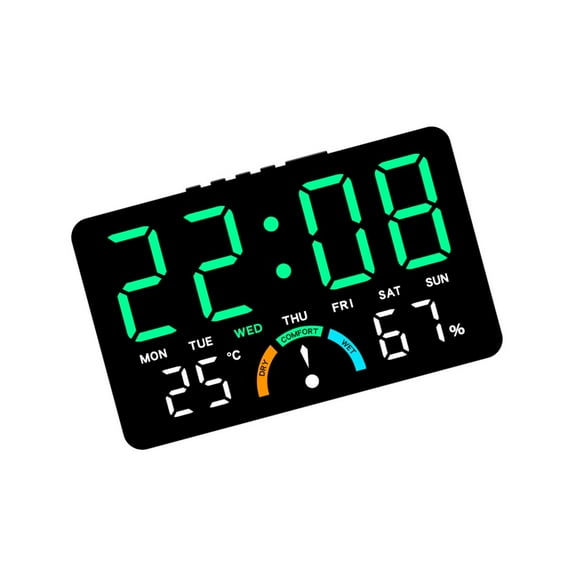 WINDLAND Large LED Digital Alarm Clock With Temperature Humidities ...