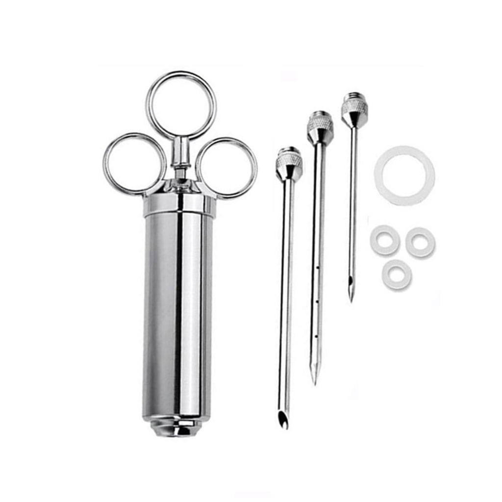 WINDLAND Meat Injector Stainless-Steel Marinade Turkey Injector with 2 ...