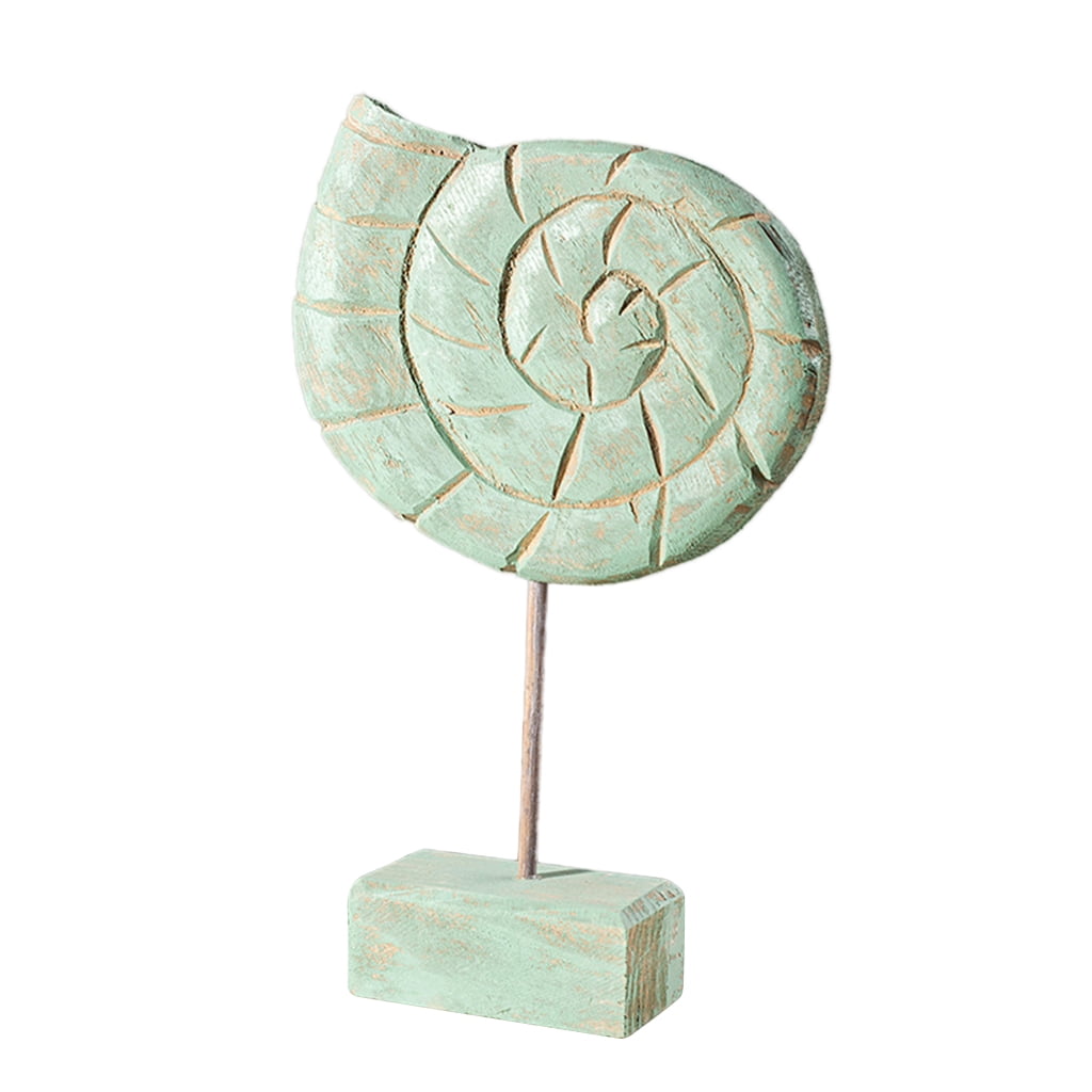 WINDLAND Mediterranean Style Starfish Conch Seahorse Figurine Wood ...