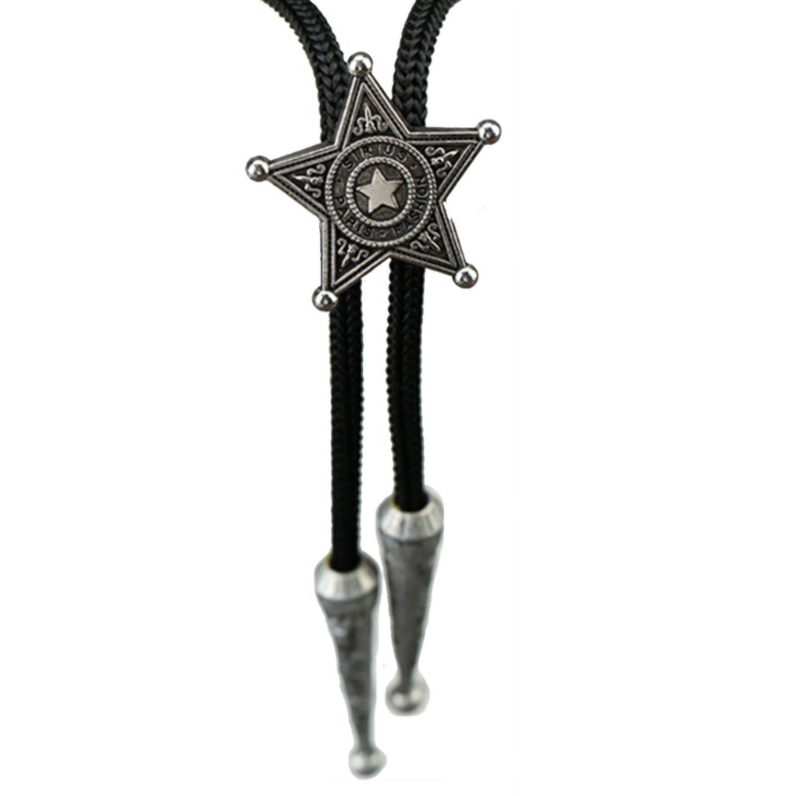 WINDLAND Mens Pentagram Star Vintage Bolo Tie Braided Rope Necktie ...