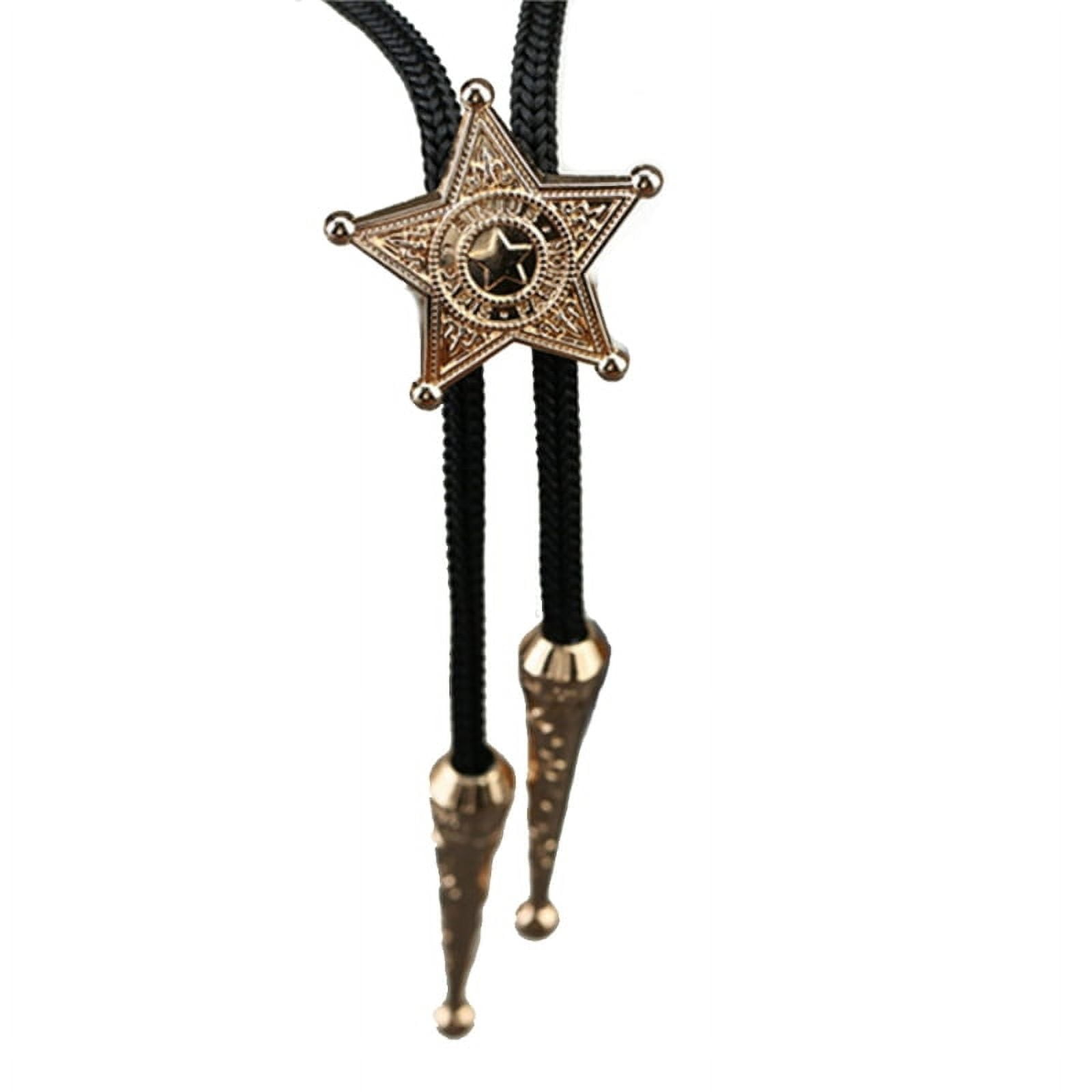 WINDLAND Mens Pentagram Star Vintage Bolo Tie Braided Rope Necktie ...