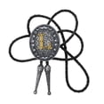 WINDLAND Metal Initial Letter Leather Bolo Tie Western Necktie for Men ...