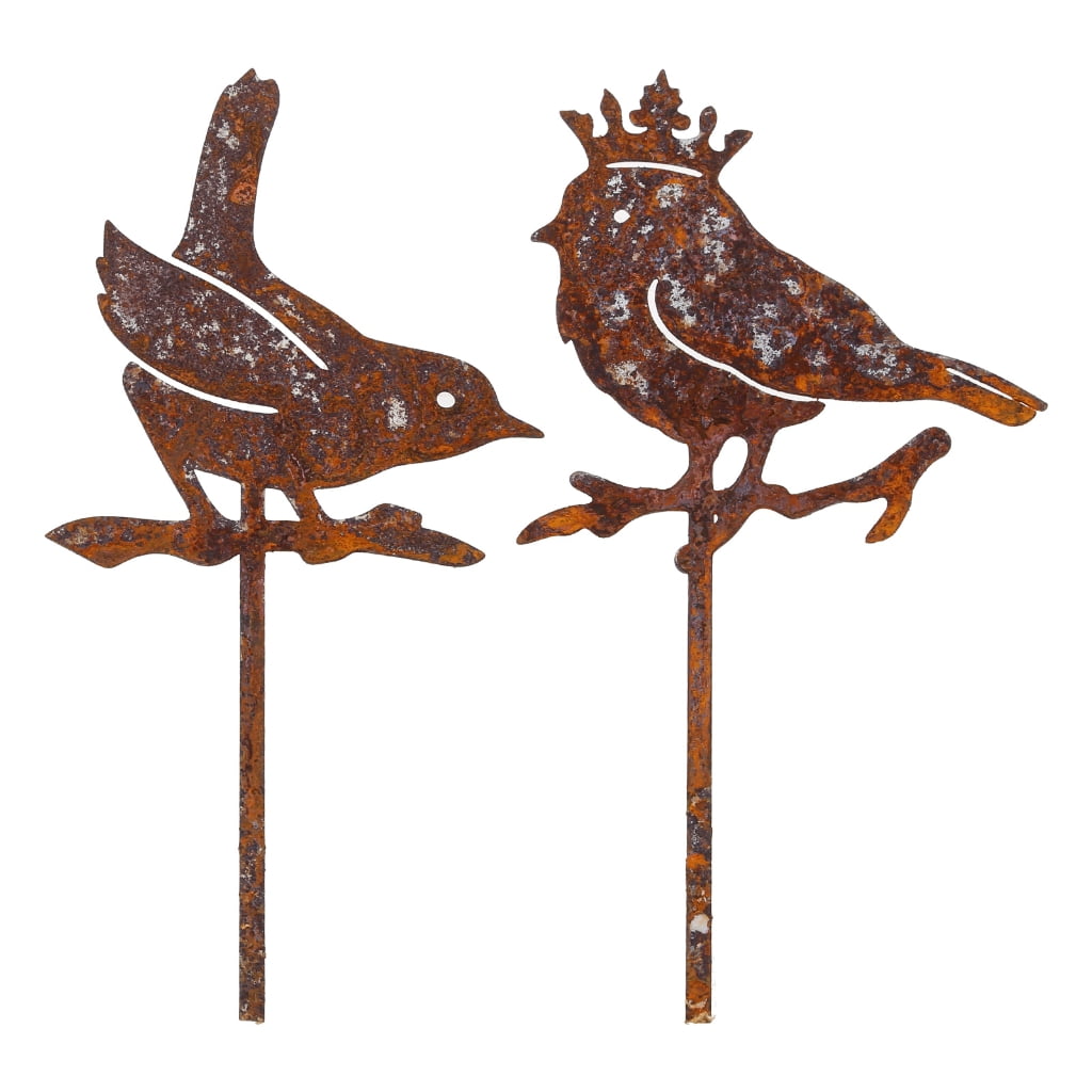 WINDLAND Metal Rusted Animals Garden Stakes Art Crafts Statues Backyard ...