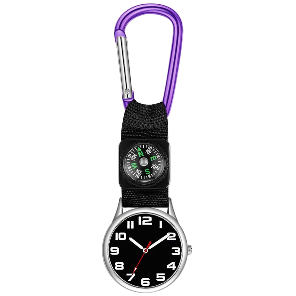 WINDLAND Mini Backpack Carabiner Watch with Compass Pocket Carabiner ...