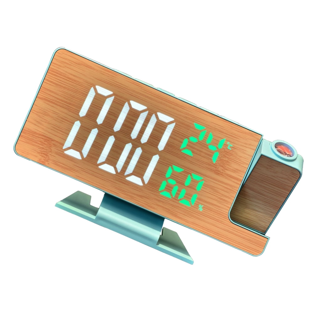 WINDLAND Modern LED Large Screen Digital Clock with Rotating Projection ...