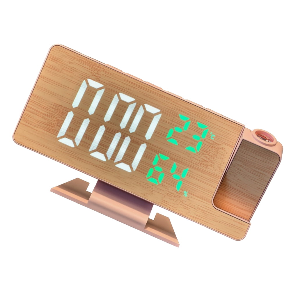 WINDLAND Modern LED Large Screen Digital Clock with Rotating Projection ...