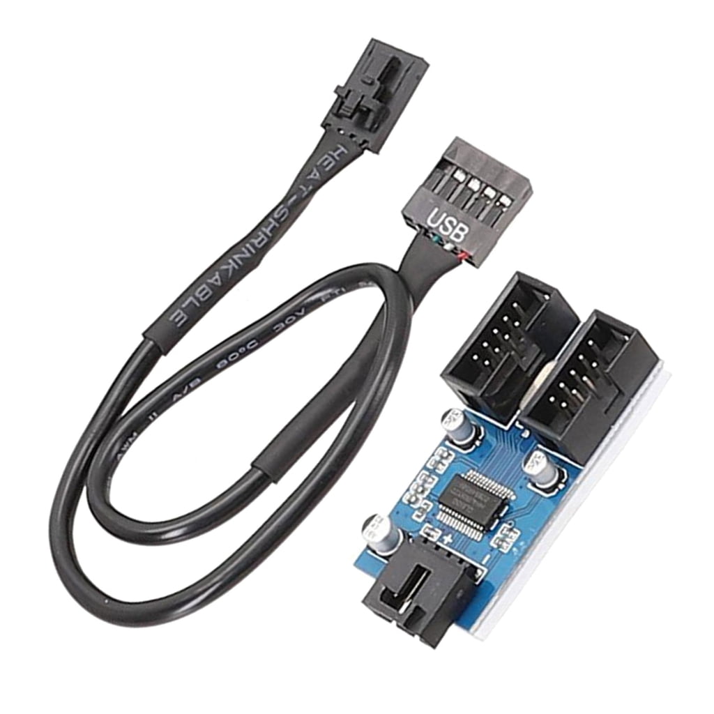 WINDLAND Motherboards USB2.0 9Pin Header 1 to 2 Extension HUBs Splitter ...