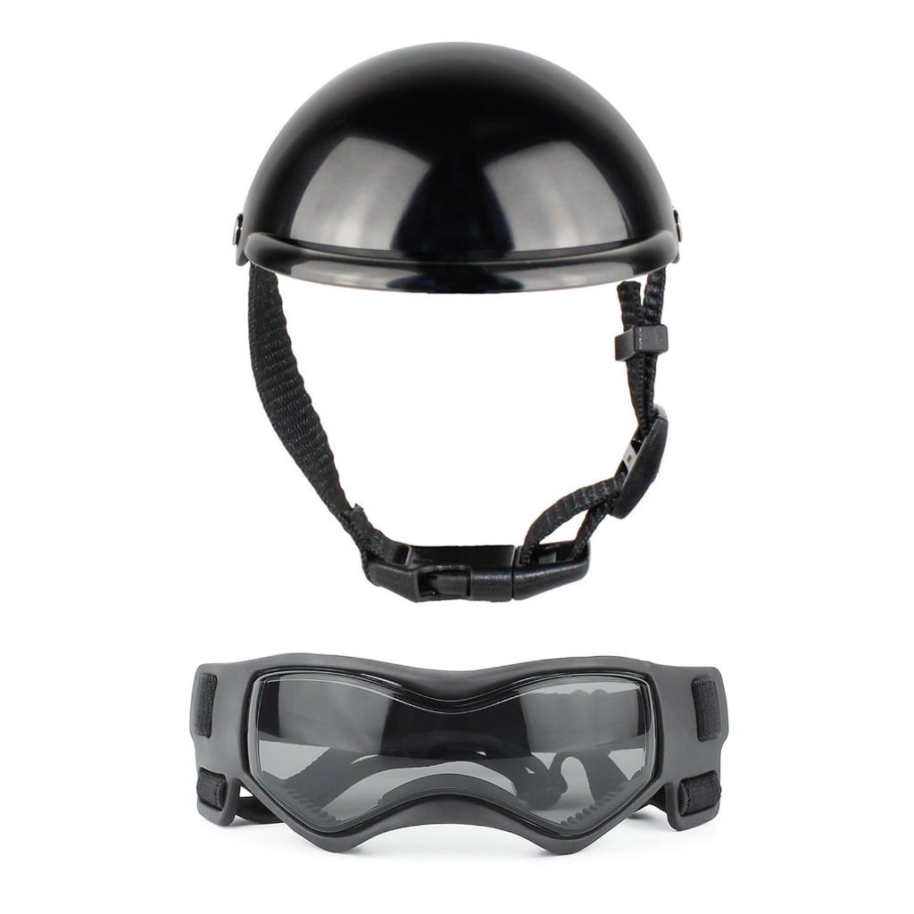 WINDLAND Motorcycle Dog Helmet with Ear Hole Helmet+ Sunglasses Set Dog ...