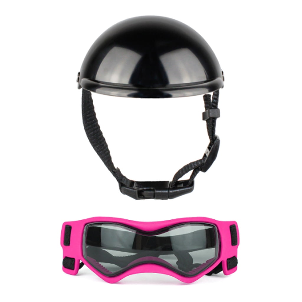 WINDLAND Motorcycle Dog Helmet with Ear Hole Helmet+ Sunglasses Set Dog ...