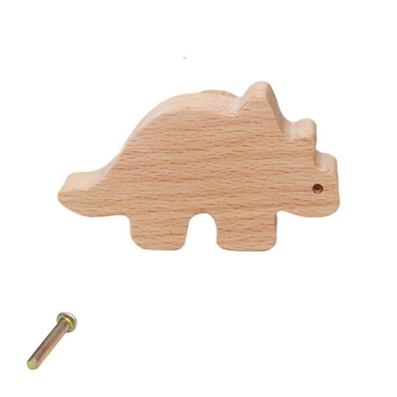 WINDLAND Natural Wood Cabinet Knob Lovely Dinosaur Drawer Pulls ...