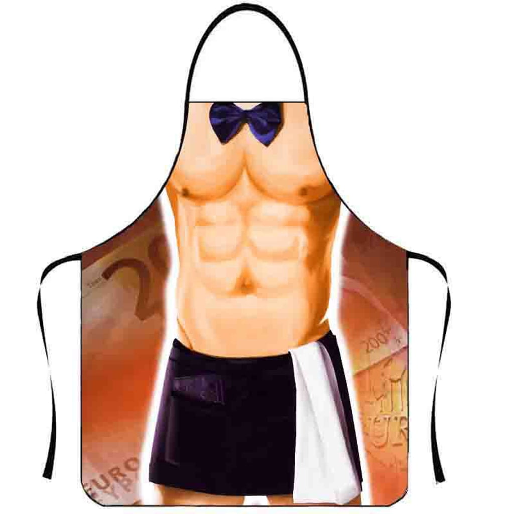 WINDLAND Noveltys Muscles Man Sleeveless Kitchen Apron for Fun BBQ and ...