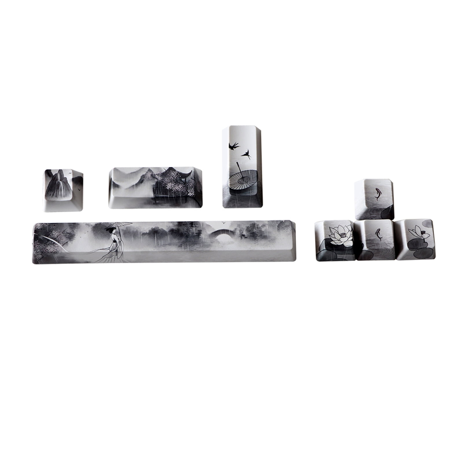 YOUNGNA DIY PBT Keycaps 8Pcs Direction ESC Enter OEM Profile for Key ...