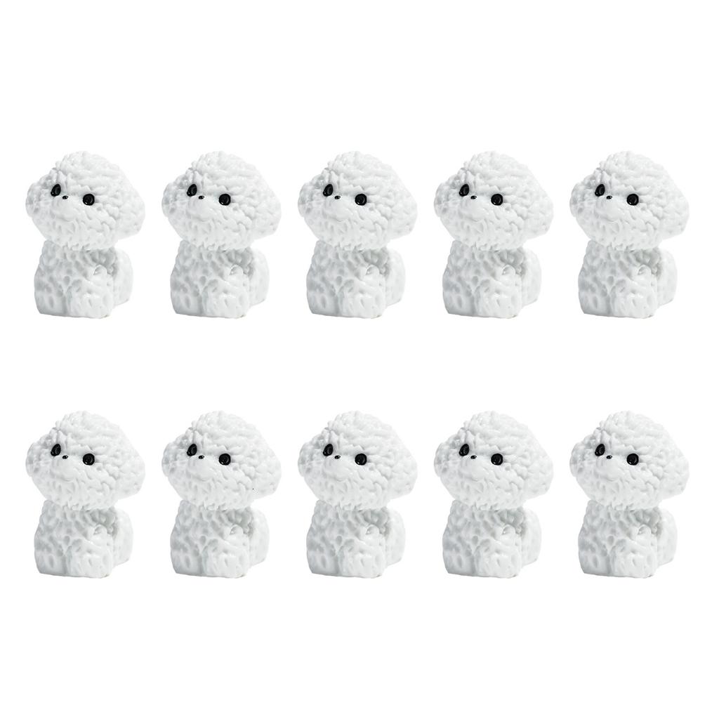 WINDLAND Pack Of 10 Resins Bichon Frise Puppys Figurines for Home and ...