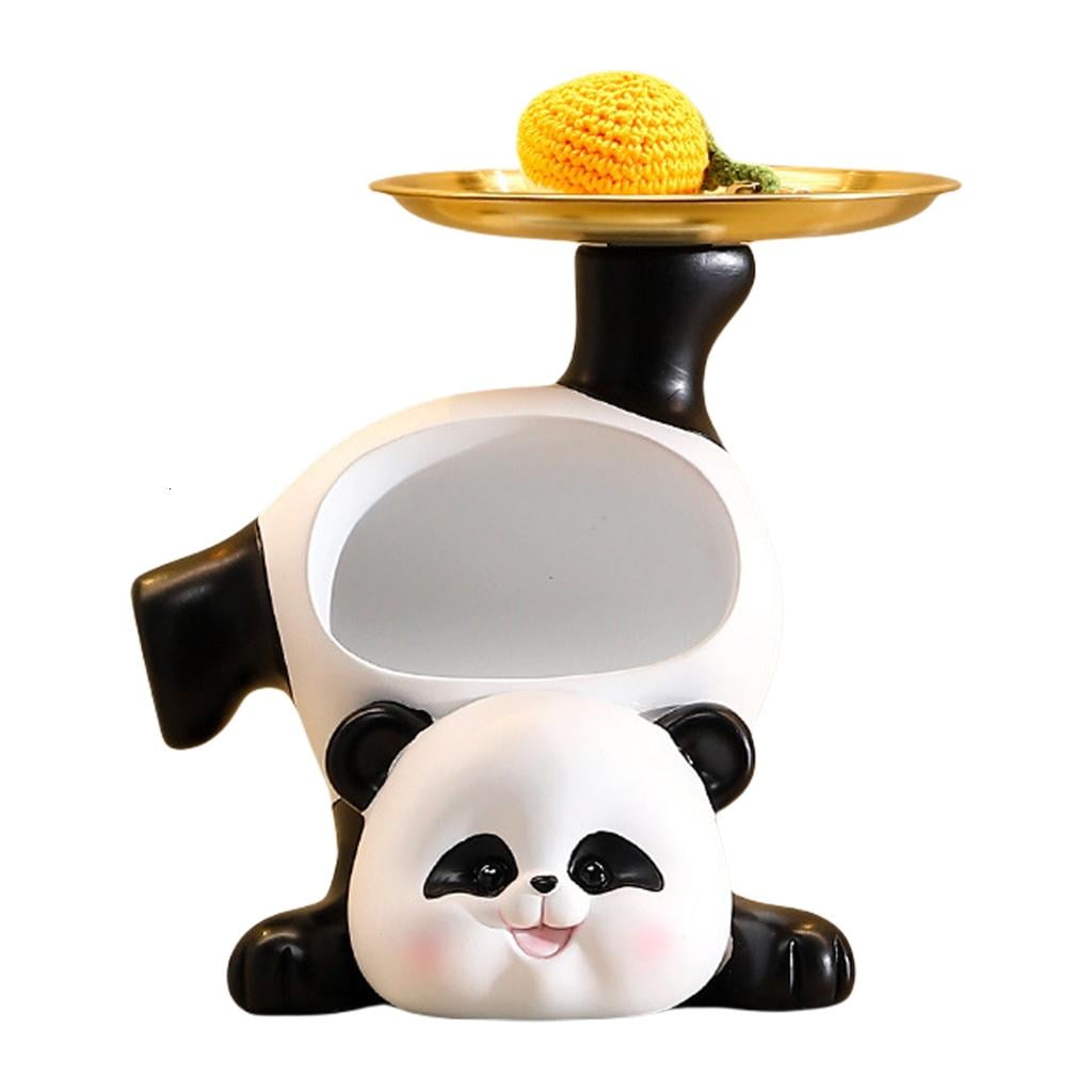 WINDLAND Pandas Decorative Figurine with Double Trays for Entryway ...