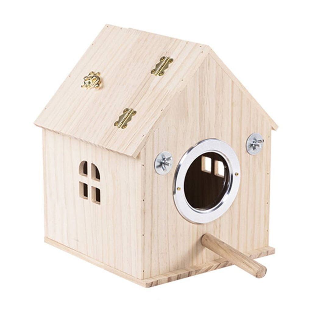 WINDLAND Parrot Breeding Box Hanging Bird Nest Bird Cage House Wood ...
