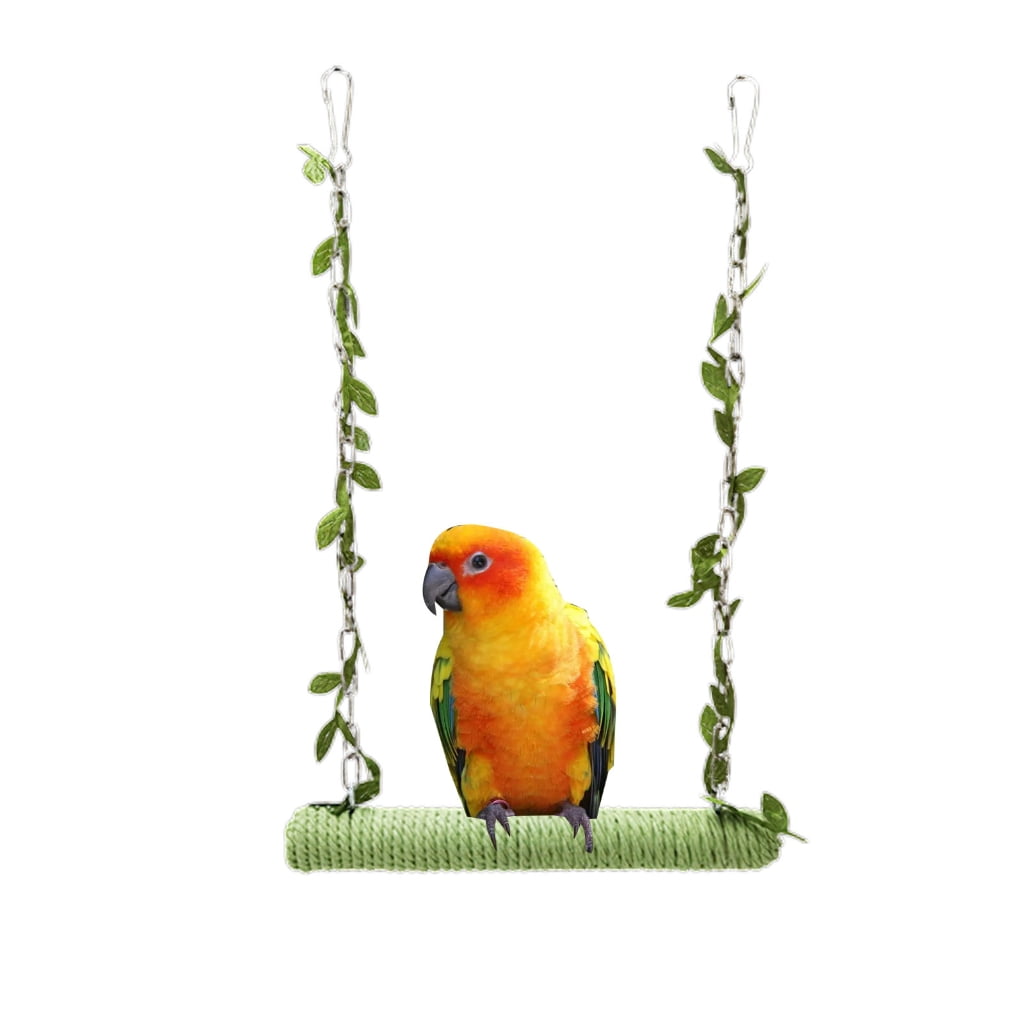 WINDLAND Pet Budgies Cage Perch Stand Swing Parrots Swing Hanging Toy ...
