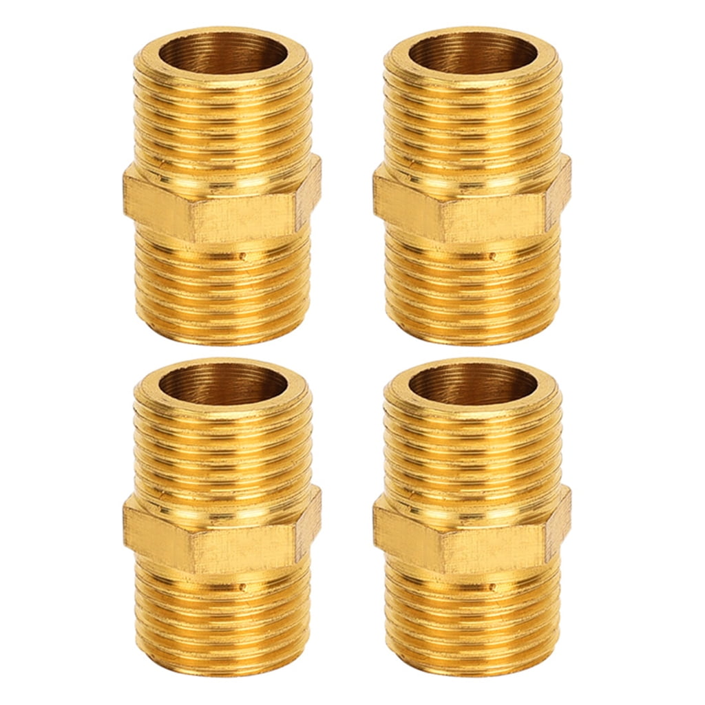 WINDLAND Pipe Connectors Male to Male Double Nipples Brass Pipe Joints ...